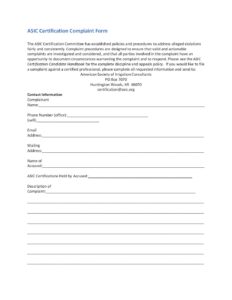 ASIC Certification Complaint Form | American Society of Irrigation ...