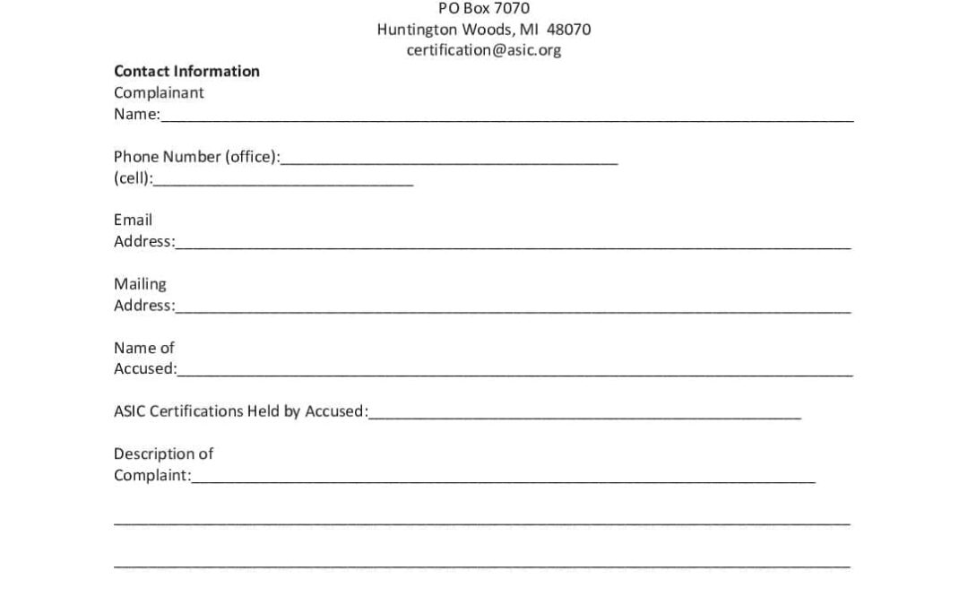 ASIC Certification Complaint Form | American Society of Irrigation ...